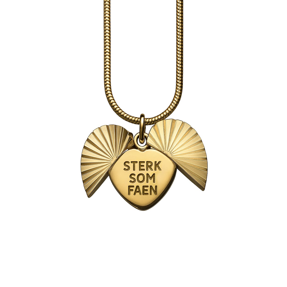 STERK SOM FAEN halskjede gull. Lekkert halskjede fra Pictureit